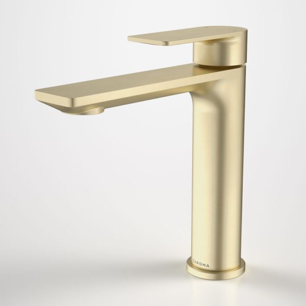 Caroma Urbane II Mid Tower Basin Mixer Brushed Brass - Thrifty Bathrooms
