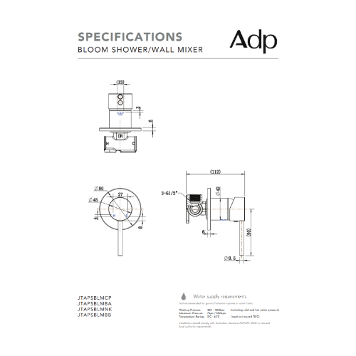 Adp Bloom Wall Mixer Brushed Brass - Thrifty Bathrooms and Plumbing Plus