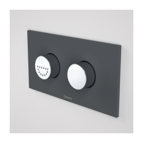 Caroma Invisi Series II® Round Dual Flush Plate & Raised Care Buttons ...